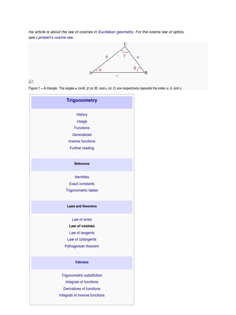 Trigonometry: Euclidean Geometry Lambert's Cosine Law | PDF ...