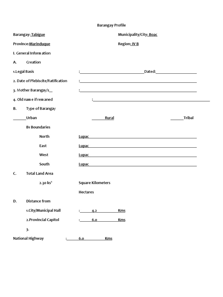 Barangay Profile | PDF | Business