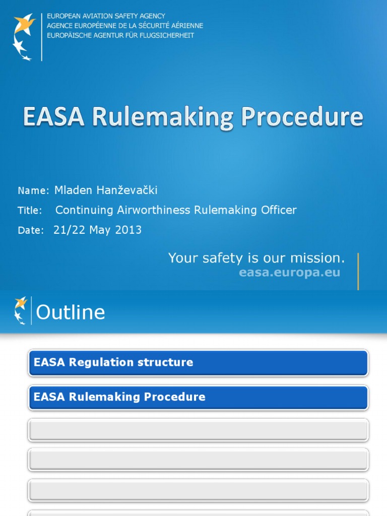 EASA Rulemaking Seminar Guide | PDF | Rulemaking | Administrative Law