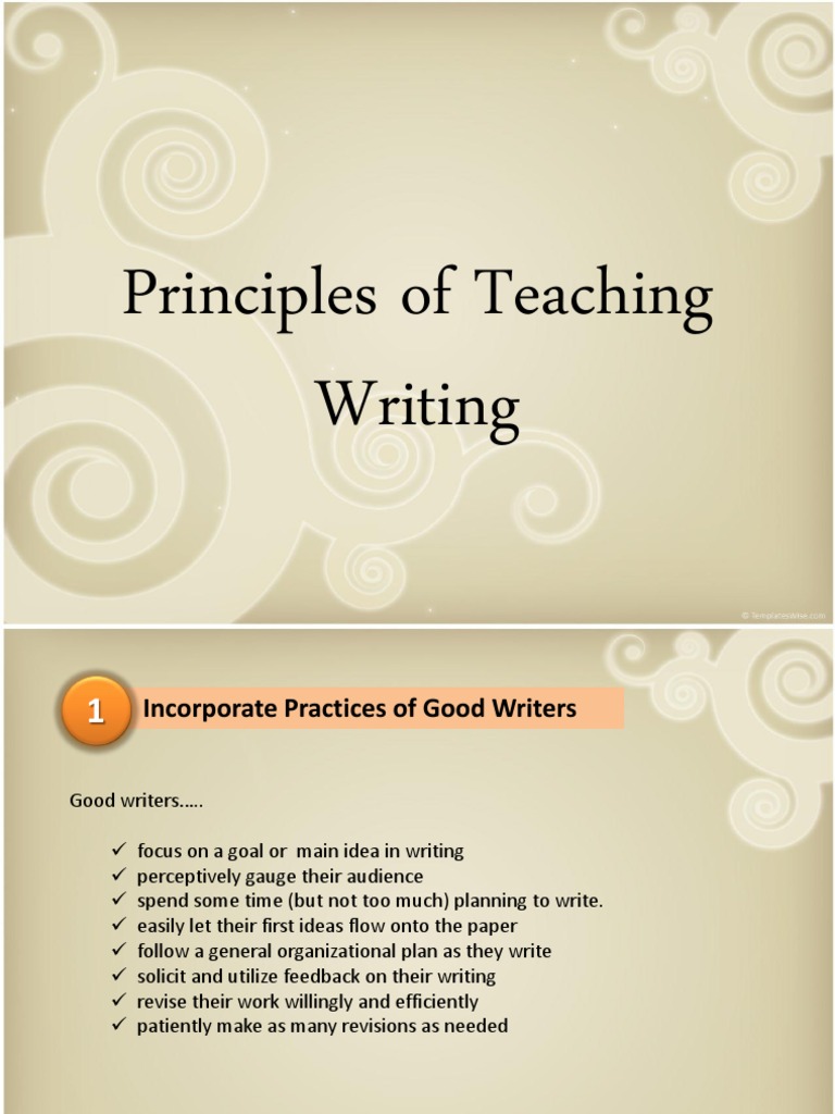 Principle of Teaching Writing | PDF | Art