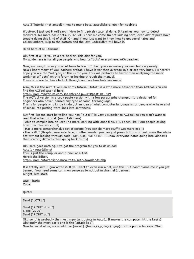 Autoit Tutorial Download Free Pdf Keyboard Shortcut Software Engineering