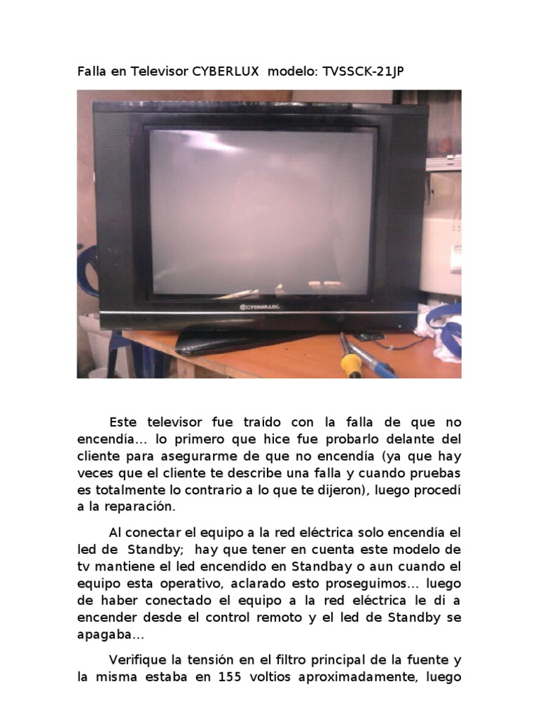 Reparación de TV Cyberlux sin encendido | PDF