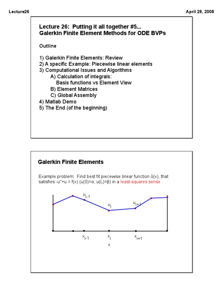 Galerkin Finite Element Methods Finite Element Method Basis Linear