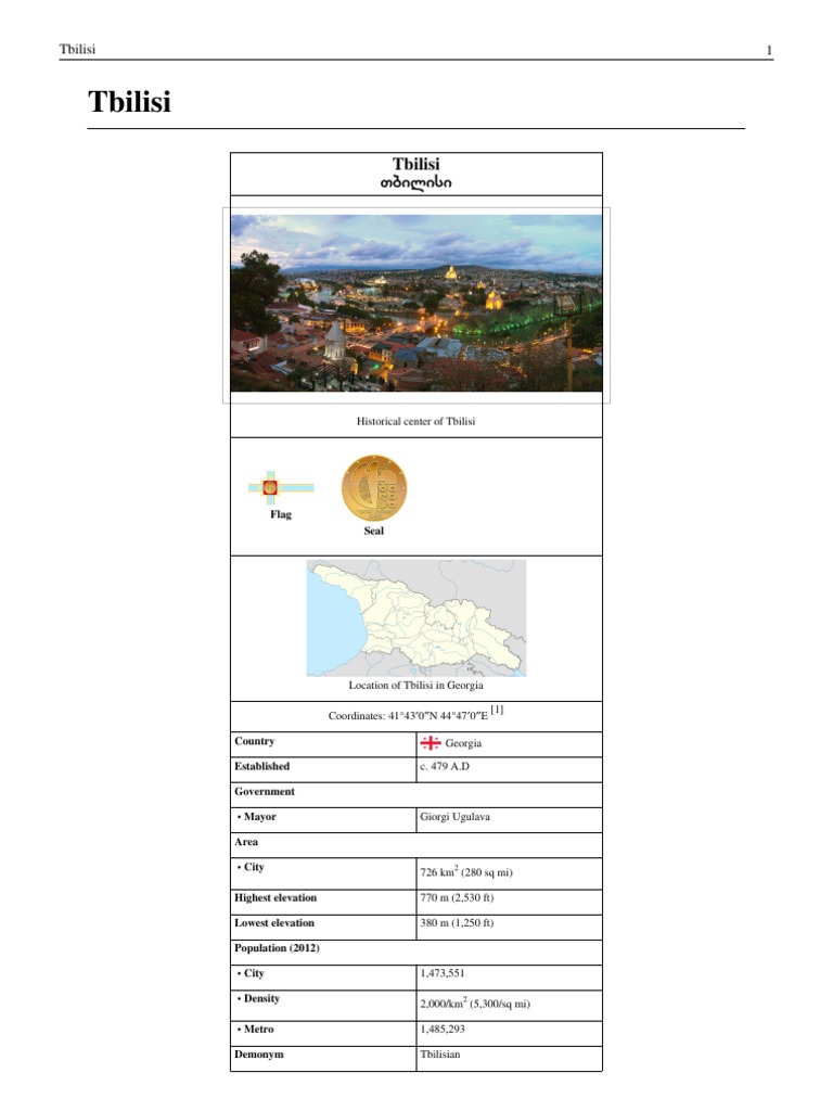 Tbilisi | PDF | Georgia (Country)