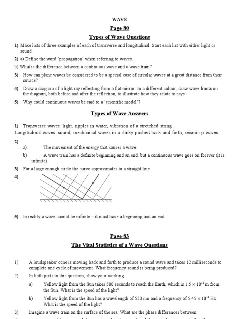 Types and Properties of Waves Explained | PDF | Photoelectric Effect ...