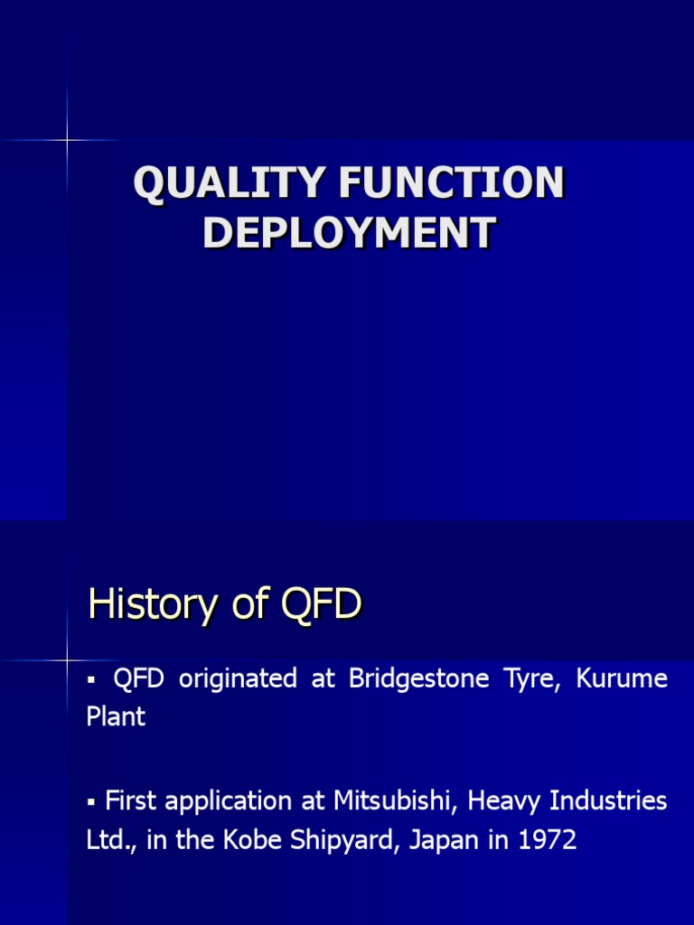 Lecture 6-Quality Function Deployment | PDF | Toyota | Customer ...