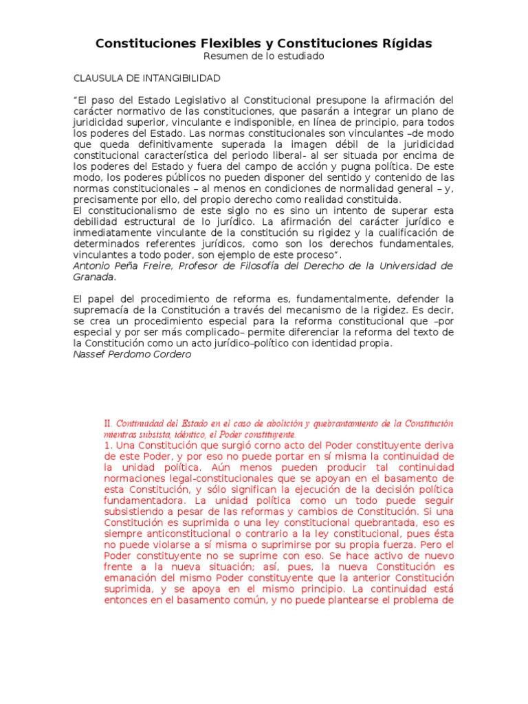 Constituciones Flexibles y Constituciones Rígidas (Apuntes) | PDF ...