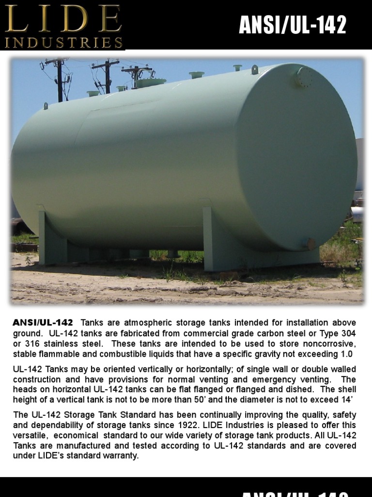 Ansi Ul 142 Tanks | PDF