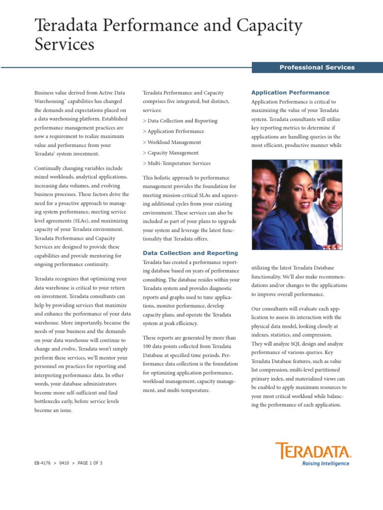 Teradata Performance and Capacity Services | PDF | Data Warehouse ...