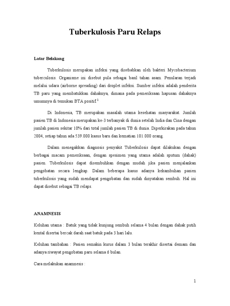 Tuberculosis Paru Relaps | PDF