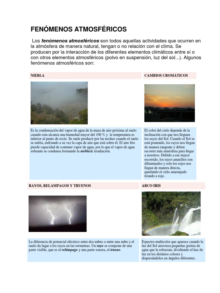 Fenómenos Atmosféricos | PDF | Media | Ligero