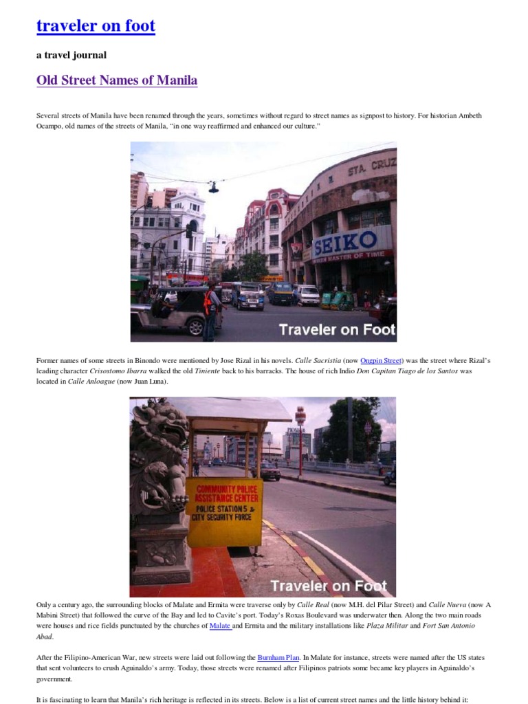 Old Street Names of Manila .. | Manila | Philippines