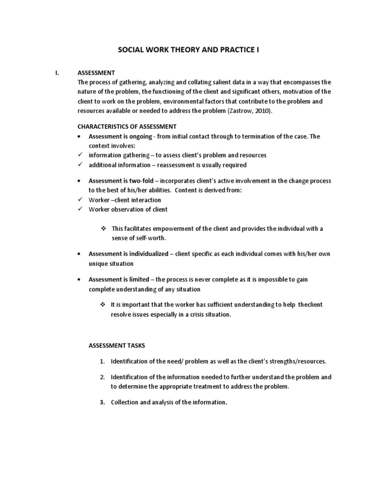 Social Work Theory and Practice I | PDF | Psychotherapy | Social Work