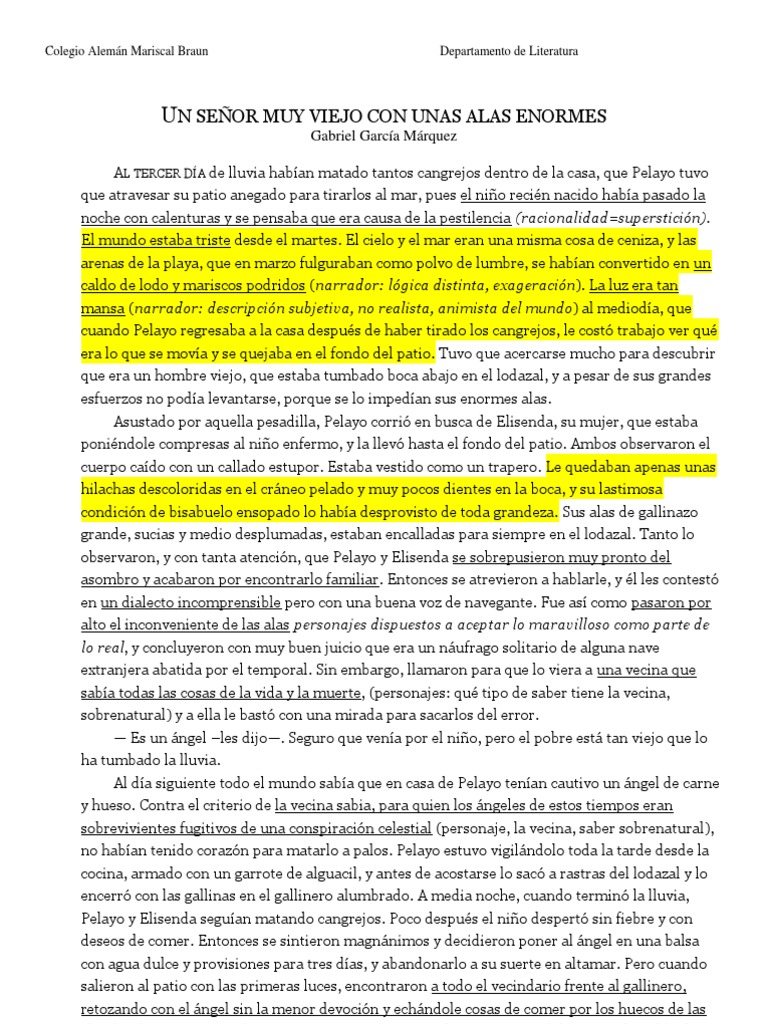 Un señor muy viejo con unas alas enormes_trabajado | Gabriel García ...
