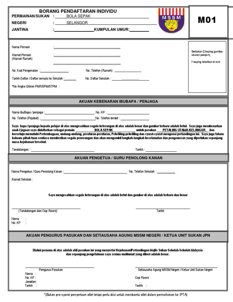 Borang M01 | PDF