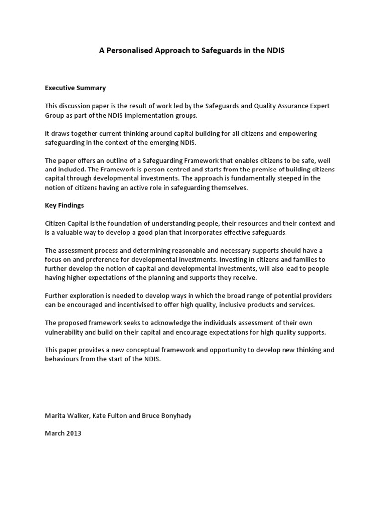 NDIS Safeguarding Framework Overview | PDF | Risk | Disability