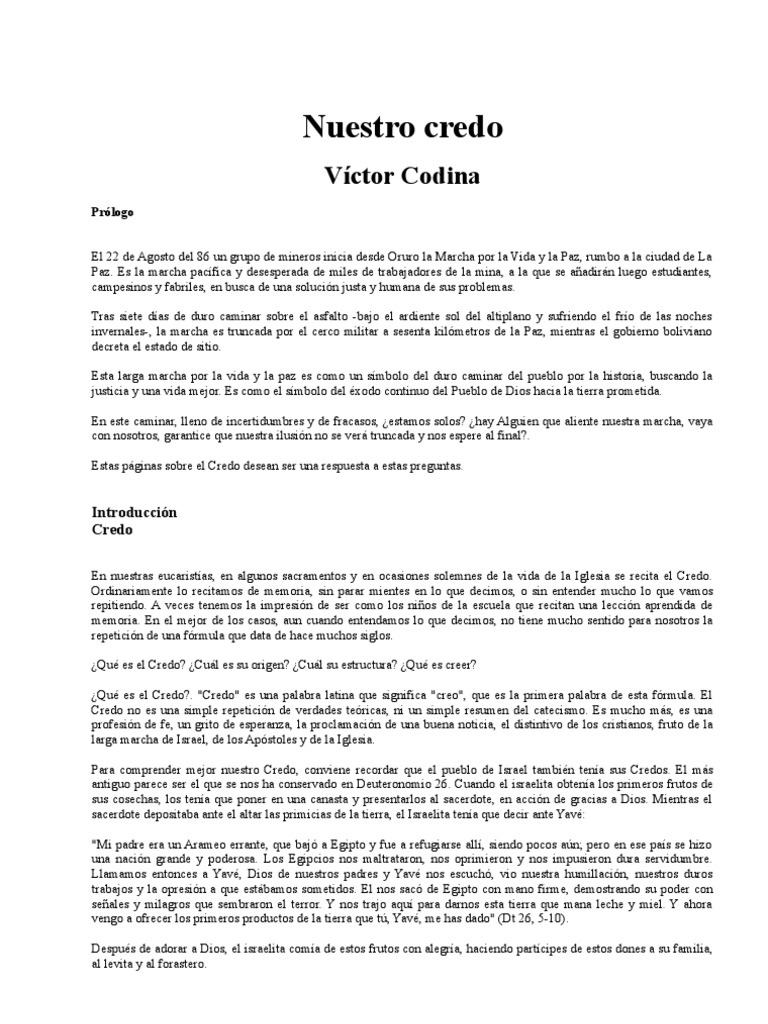 Codina, Nuestro Credo | PDF | María, madre de Jesús | Jesús