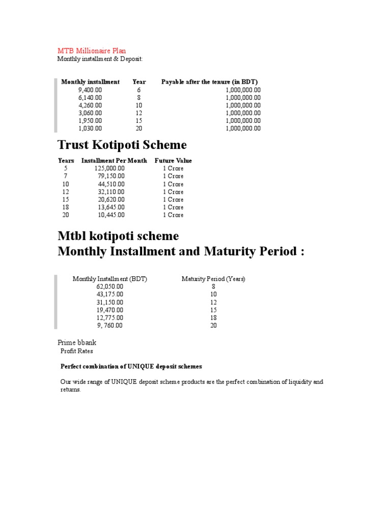 MTB Millionaire Plan | PDF | Taxes | Financial Services
