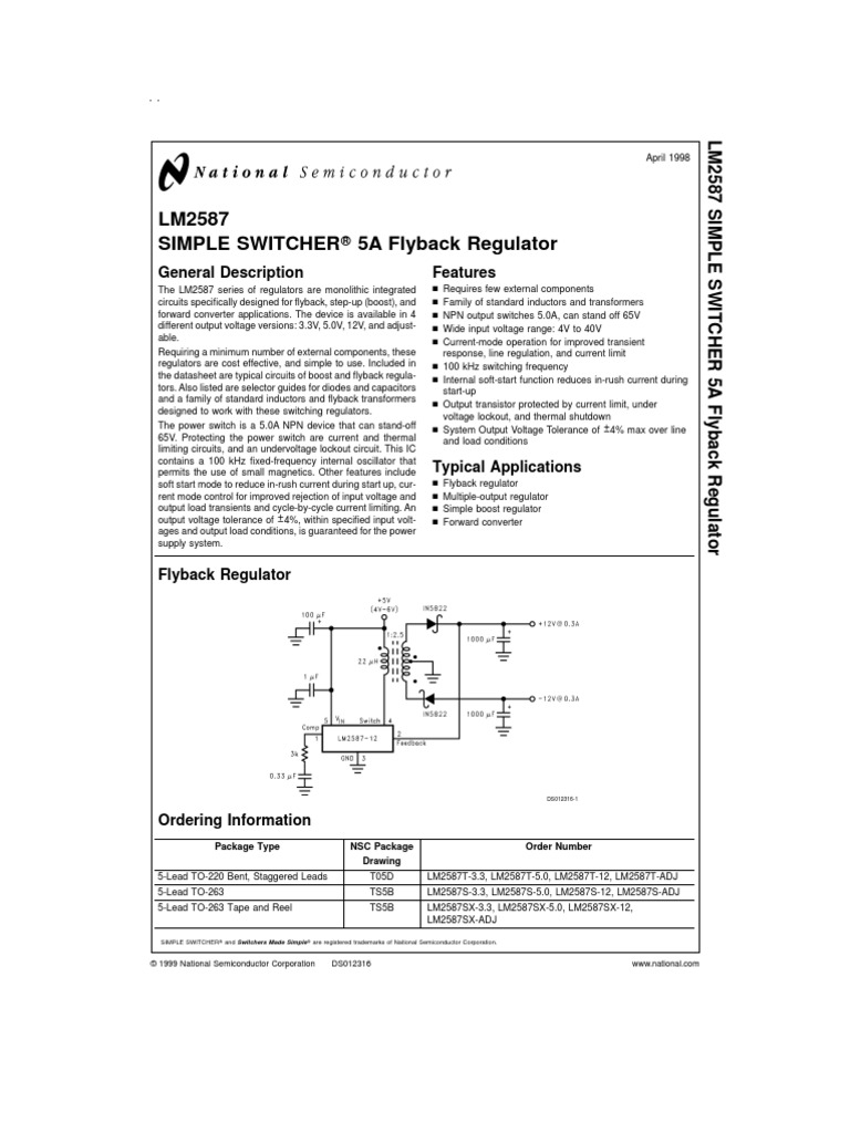LM 2587 Datasheet | PDF | Capacitor | Amplifier