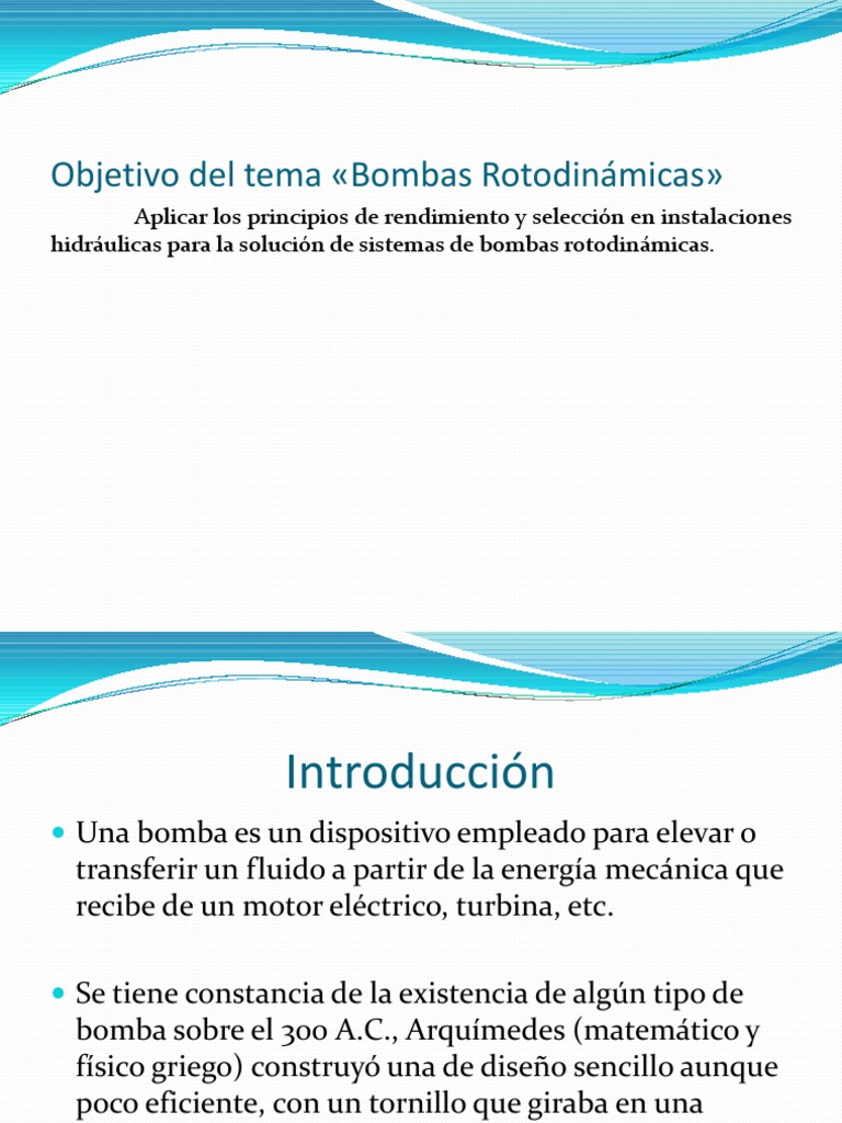 Bombas Rotodinámicas: Rendimiento y Selección | PDF | Bomba ...