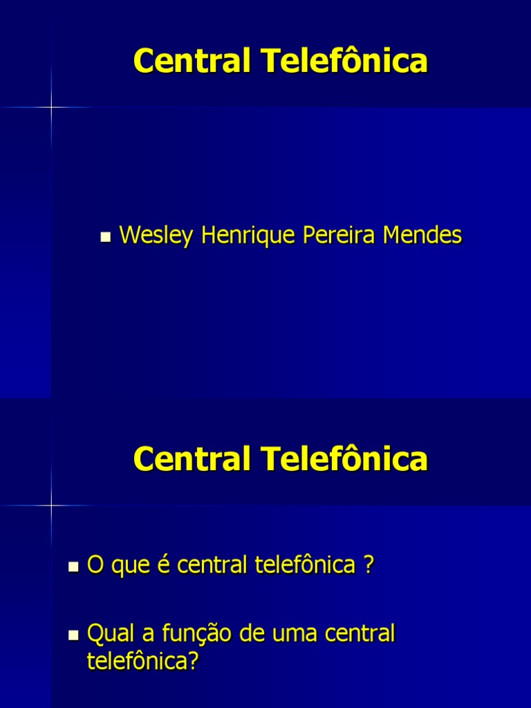 Funções e Evolução da Central Telefônica | PDF | Computadores ...
