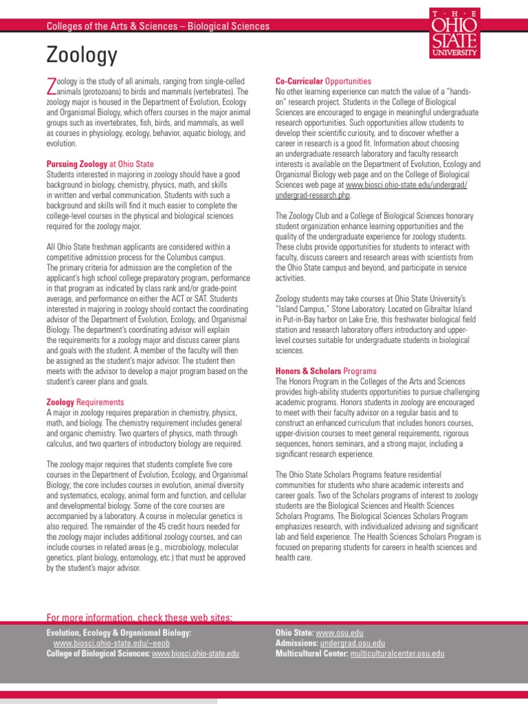 Zoology | PDF | Zoology | Graduate School