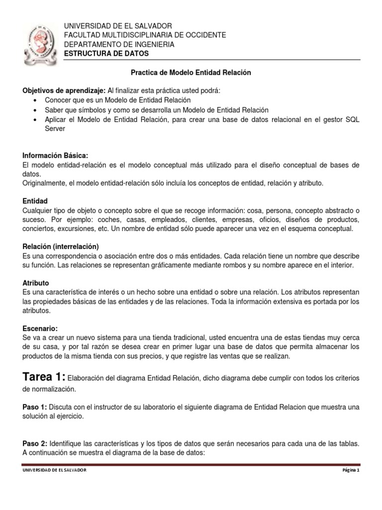 Tema 5. Practica Modelo Entidad | PDF | Tabla (base de datos) | Bases de datos
