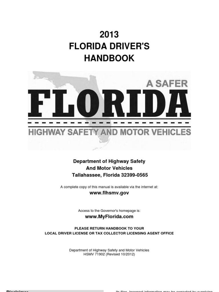 English Driver Handbook For Florida Driver License | PDF | Identity ...