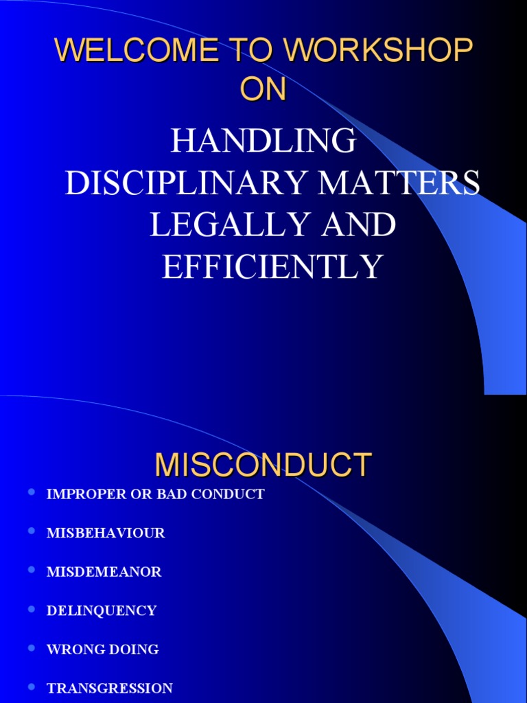 Disciplinary Matters Explained | PDF | Punishments | Evidence (Law)