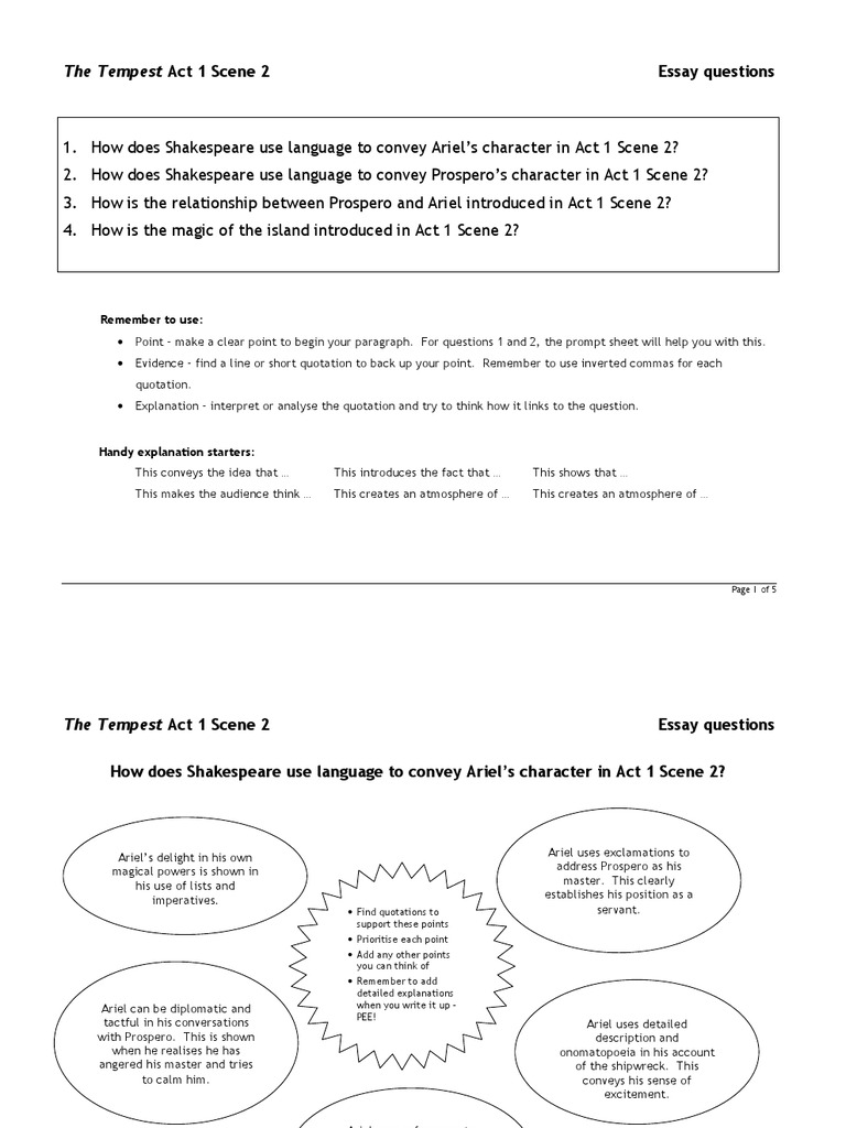 Tempest Essay Questions | Download Free PDF | The Tempest
