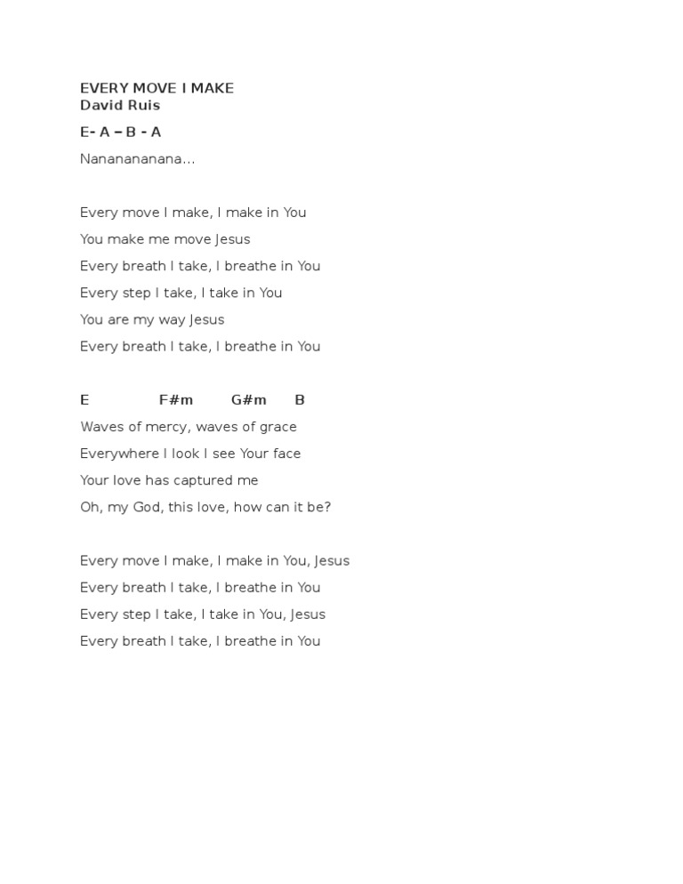 Every Move I Make - Worship Lyrics | PDF | Theology | Religious ...
