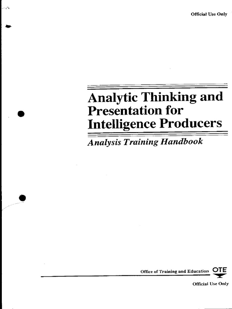 CIA - Analytic Thinking and Presentation For Intelligence - Analysis ...