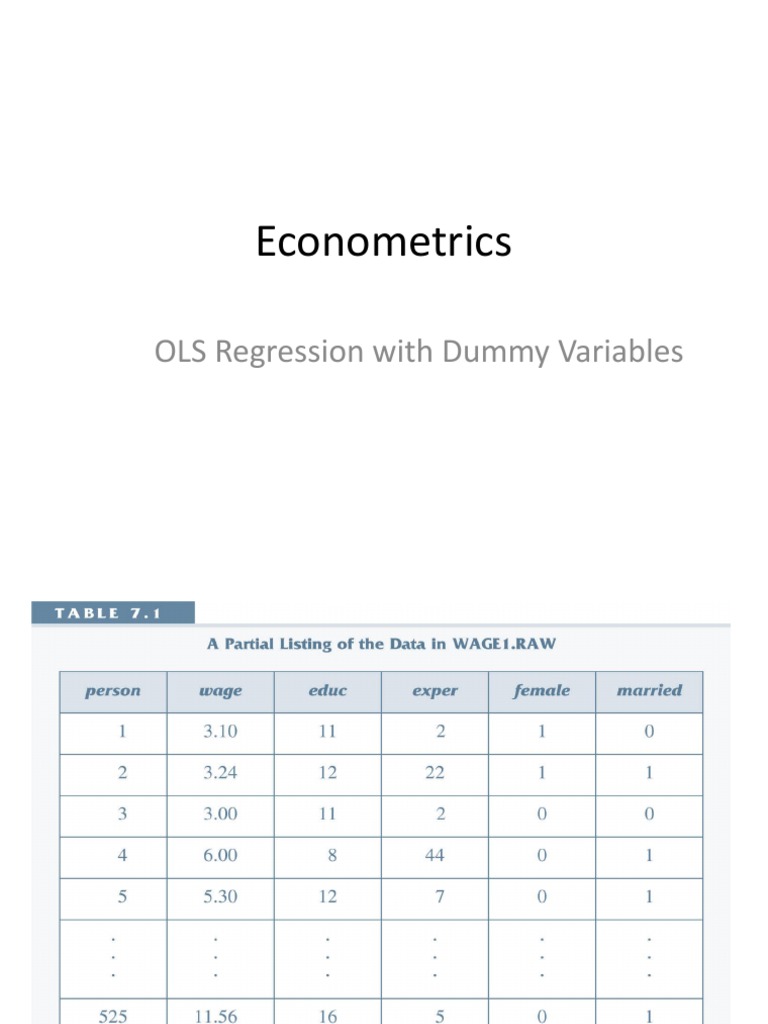 Regression With Dummy Variables Econ420 1 | PDF | Heteroscedasticity ...