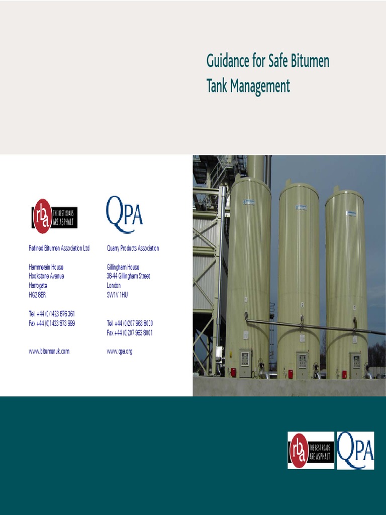 Guidance for Safe Bitumen Tank Management Mod March09 | Asphalt | Volume
