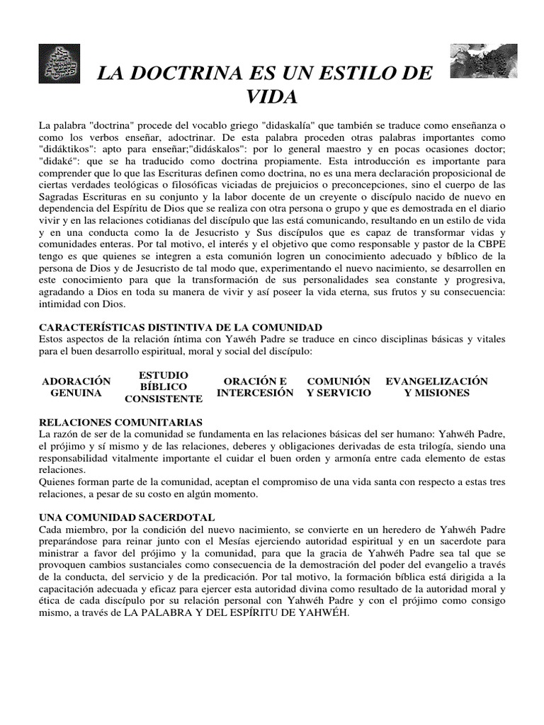 Doctrinas Fundamentales y Estilo de Vida | PDF | Sacerdote | eucaristía