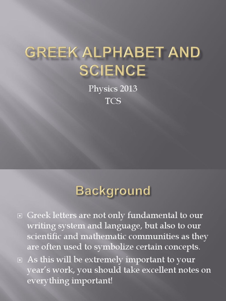 Greek Alphabet and Science | PDF | Physics | Electromagnetic Radiation
