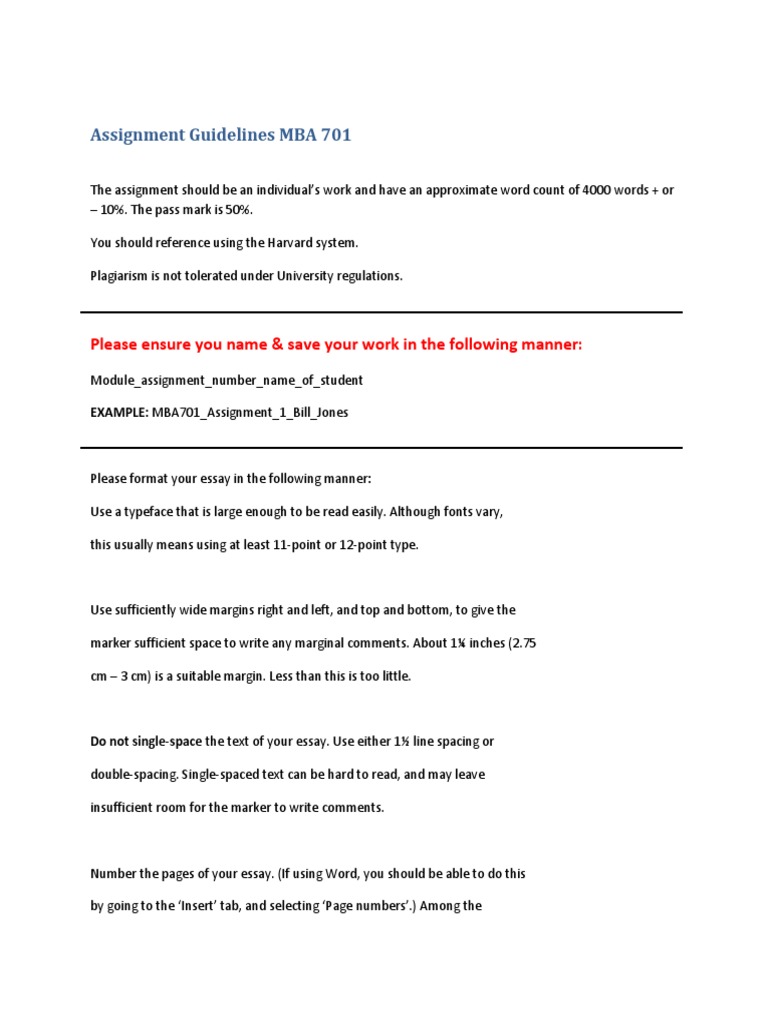 MBA 701 Assignment Formatting Guide | PDF | Organizational Behavior | Theory