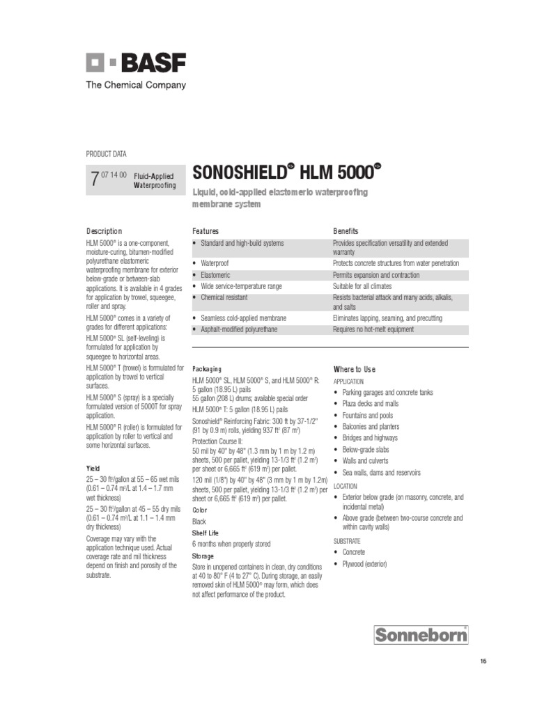 SonoShield HLM 5000 - Bitumen Membrane | Concrete | Asphalt