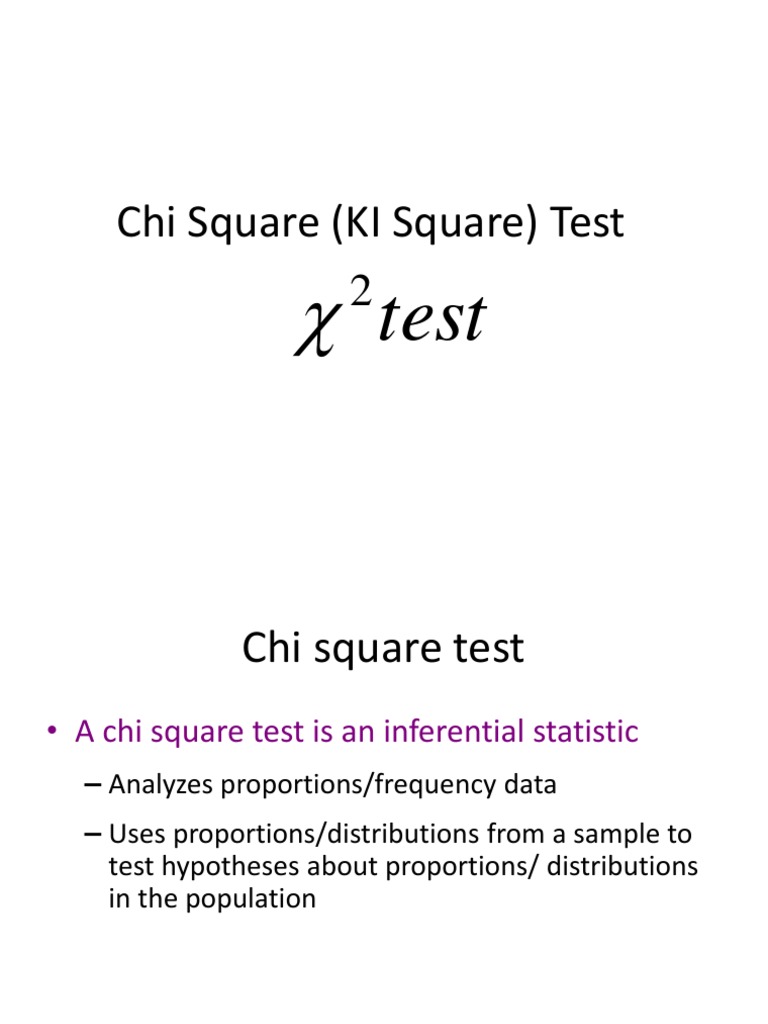 Chi Square (KI Square) Test | PDF | Chi Squared Distribution ...