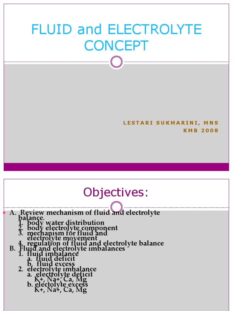 Fluid and Electrolyte Concept | PDF | Electrolyte | Kidney