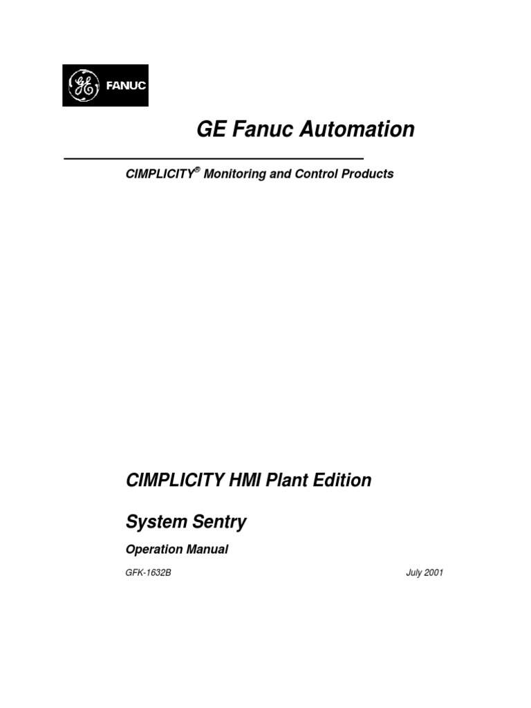 Cimplicity - System Sentry Operation Manual | PDF | Computer Data Storage | User Interface