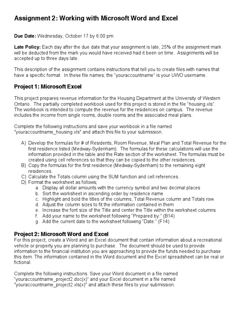Assignment 2 Outline | PDF | Microsoft Excel | Spreadsheet