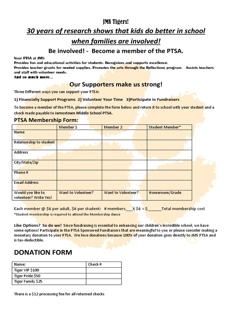 Join JMS PTSA: Support Our Students | PDF