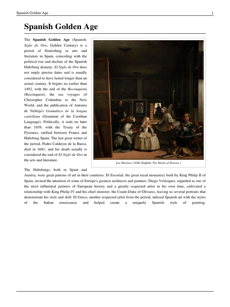 Spanish Golden Age | PDF | Arts (General) | Paintings