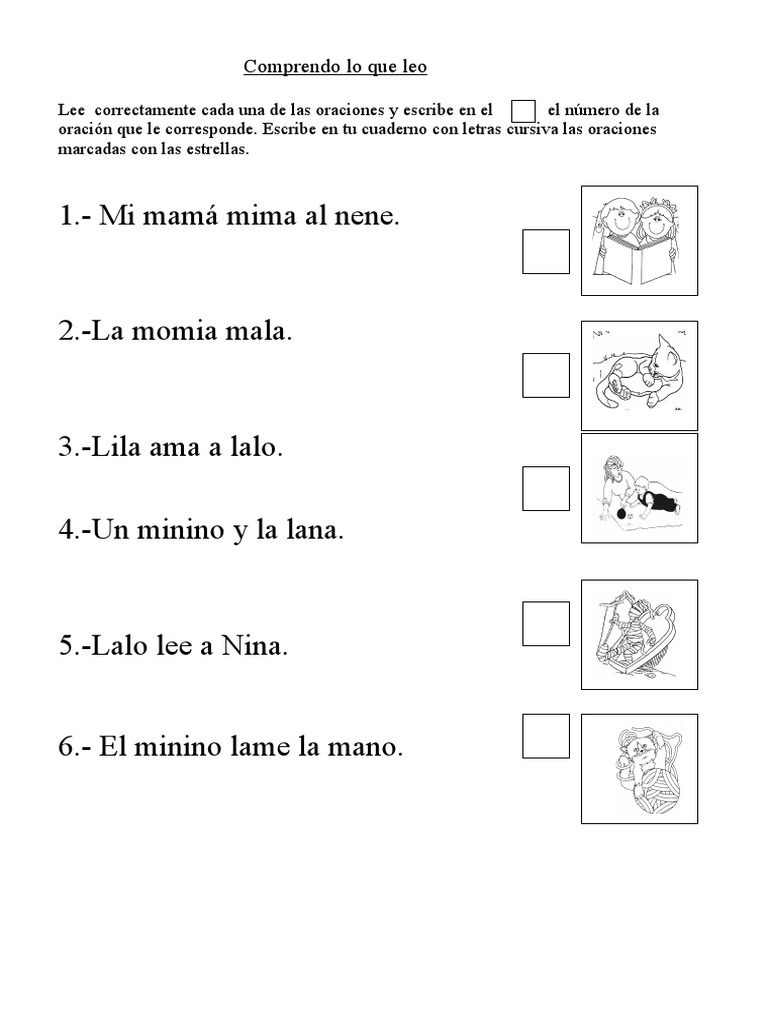 Oraciones para Primer Grado: Al, El, Il, Ol, Ul | PDF | Artes del ...