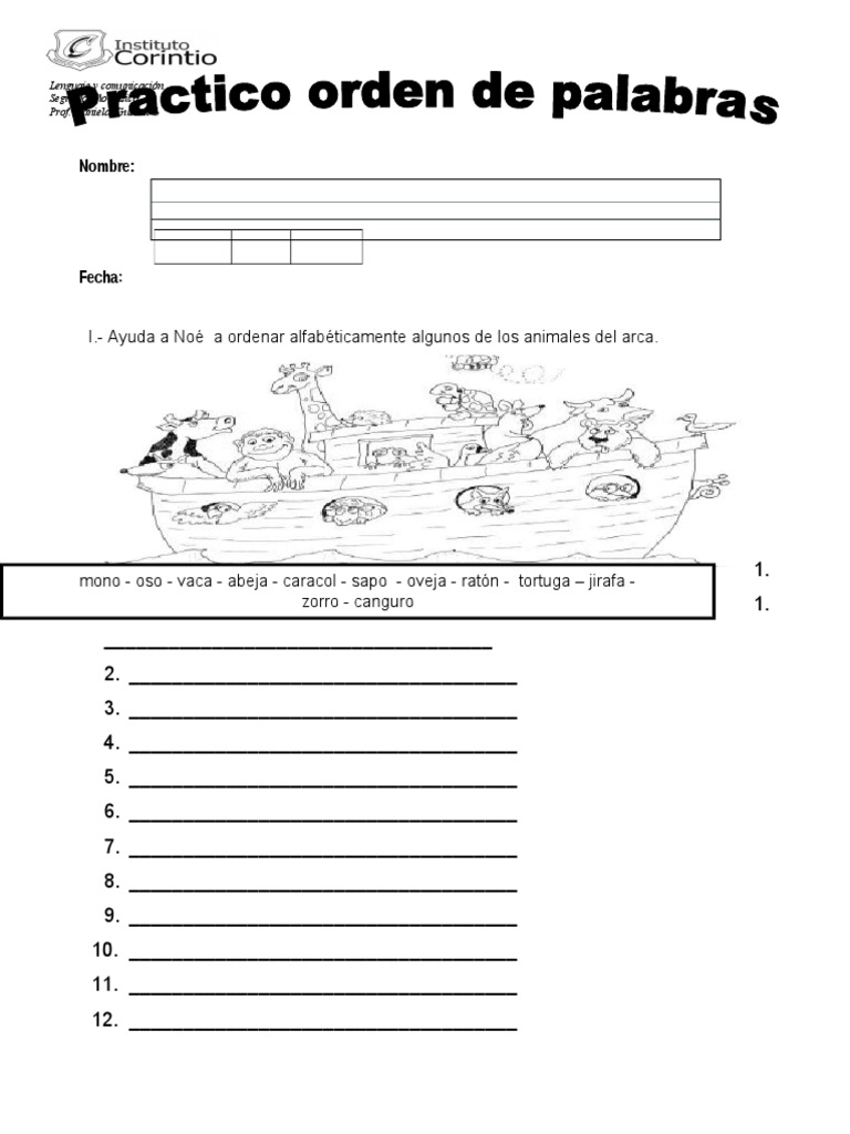 Guia de Orden Alfabetico | PDF