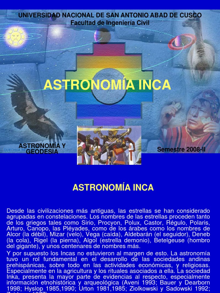 Astronomia y Cosmovision Inca. Unsaac Cusco 2008 (1ra. Parte) | PDF ...
