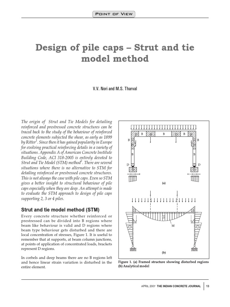 Design of Pile Cap - Strut and Tie Method | PDF