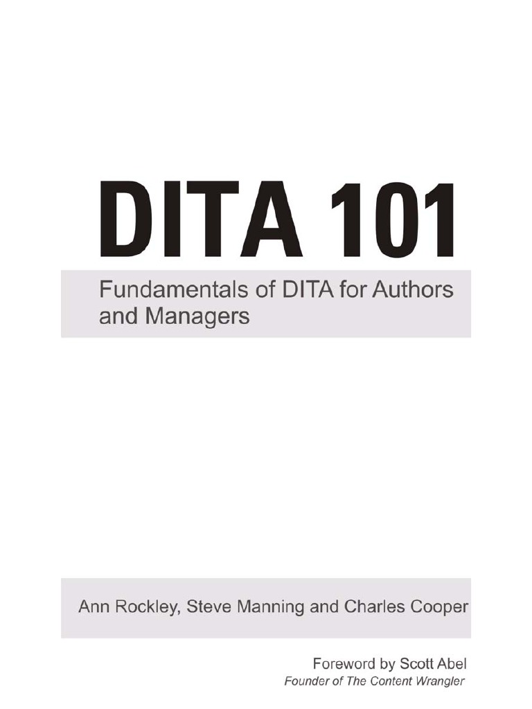 DITA 101: A Guide to Structured Content | PDF | Reuse | Xml Schema