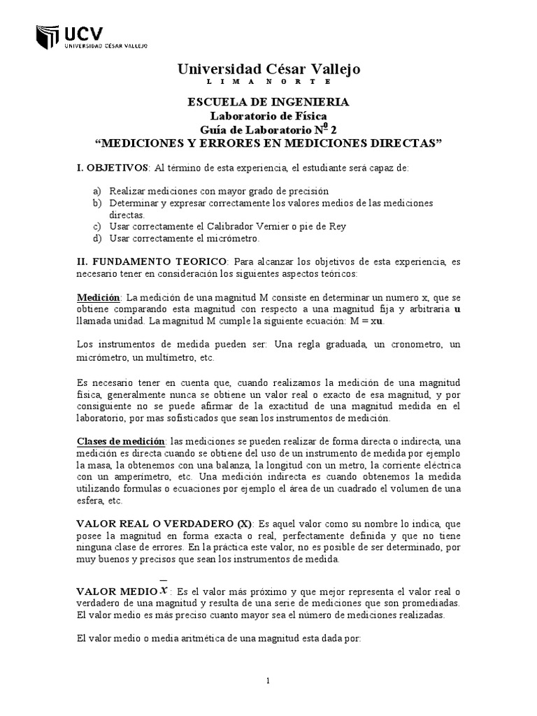 Guía de Mediciones y Errores | PDF | Medición | Observación científica